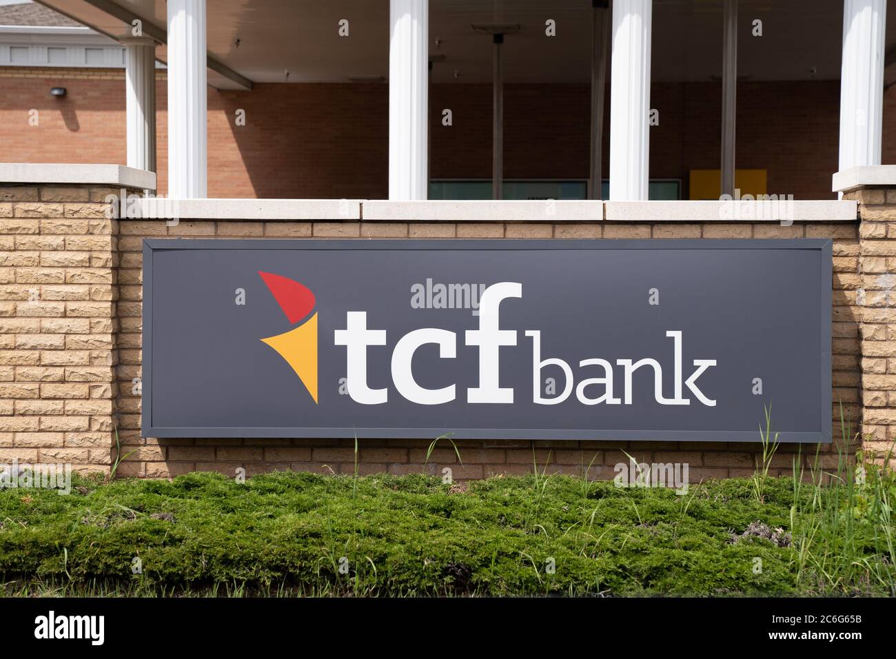 Crystal, Minnesota - May 29, 2020: Sign and logo for a TCF (Twin Cities ...