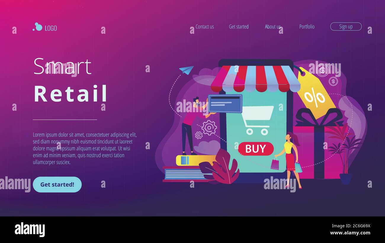 Smart retail in smart city concept illustration Stock Vector Image ...