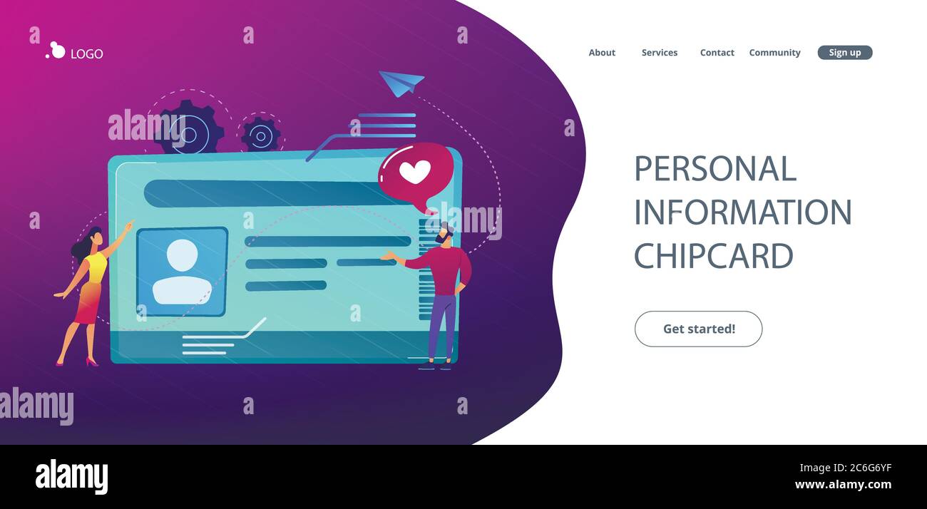 Smart ID cardconcept landing page Stock Vector Image & Art - Alamy