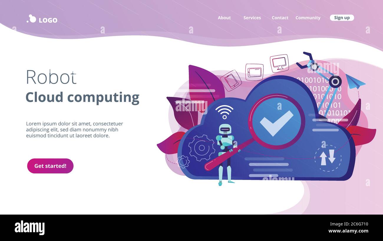Cloud roboticsconcept landing page Stock Vector Image & Art - Alamy