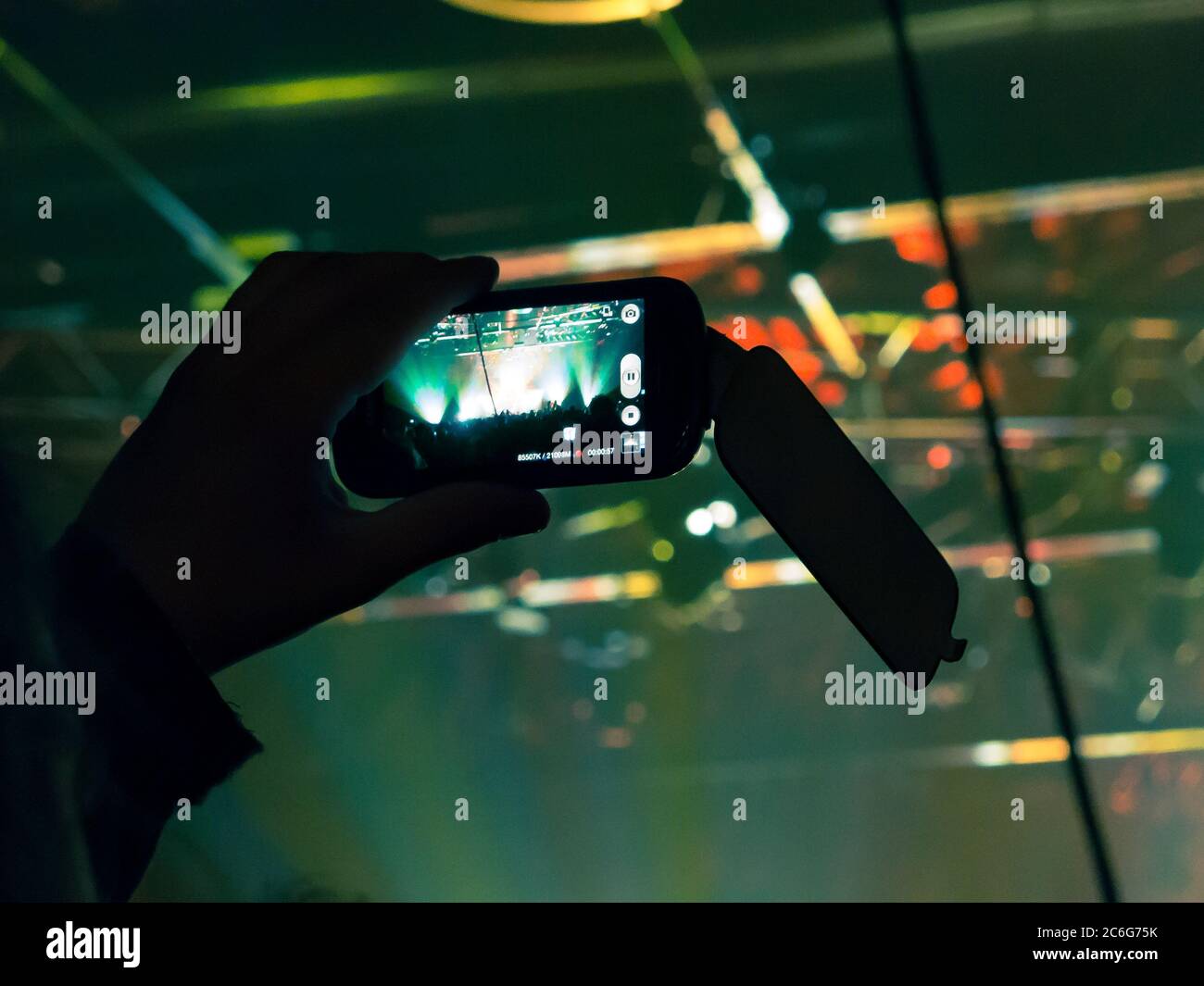 Concert photography with a smartphone during a music festival Stock ...