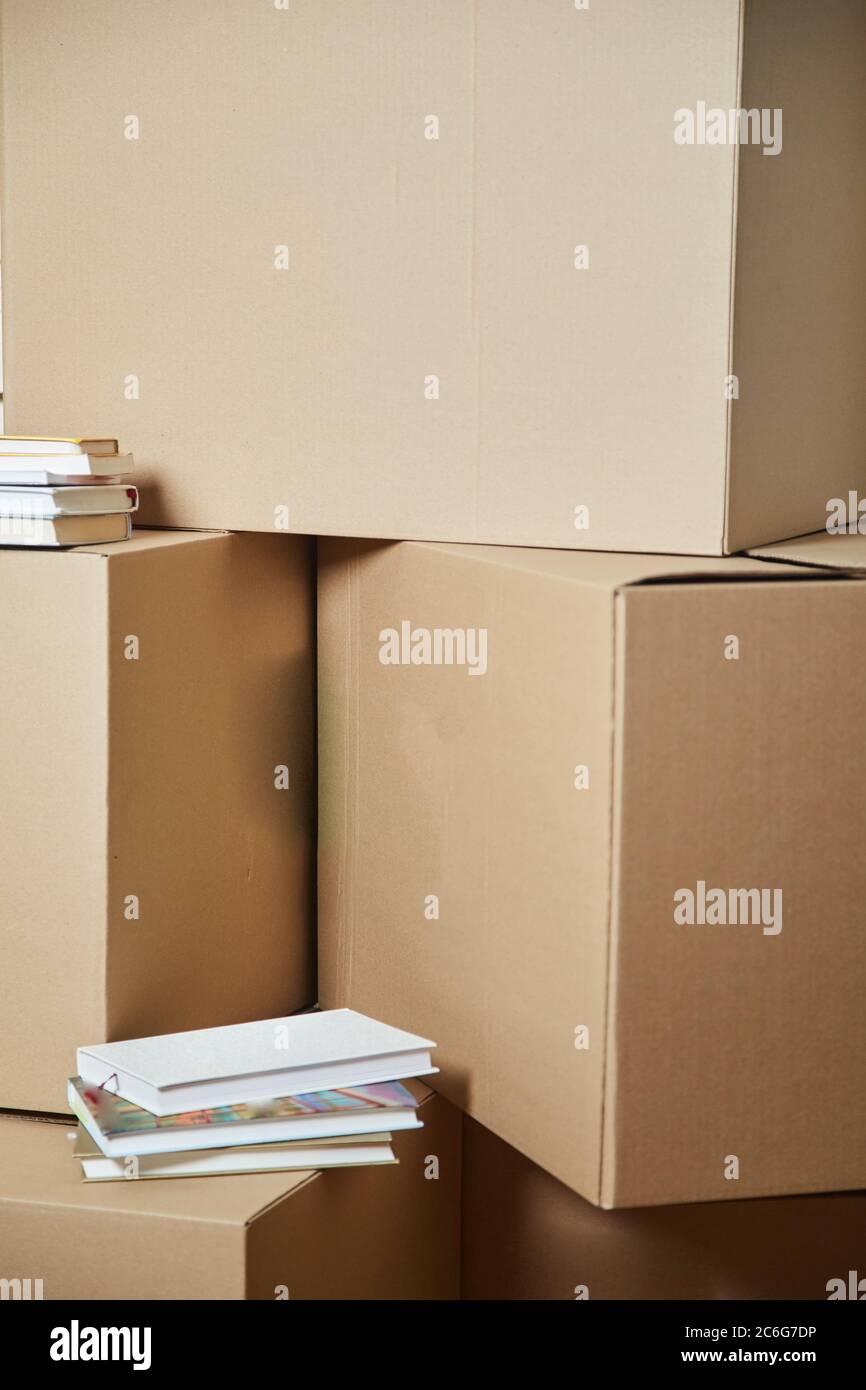 moving boxes. cardboard box. stack of boxes Stock Photo - Alamy