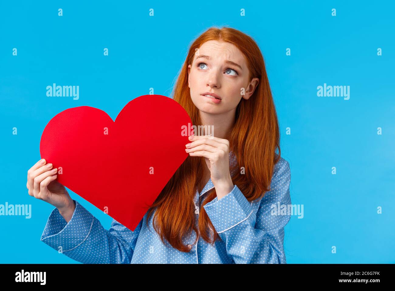 Shy and indecisive cute girl scared confess love, tell how she feels ...