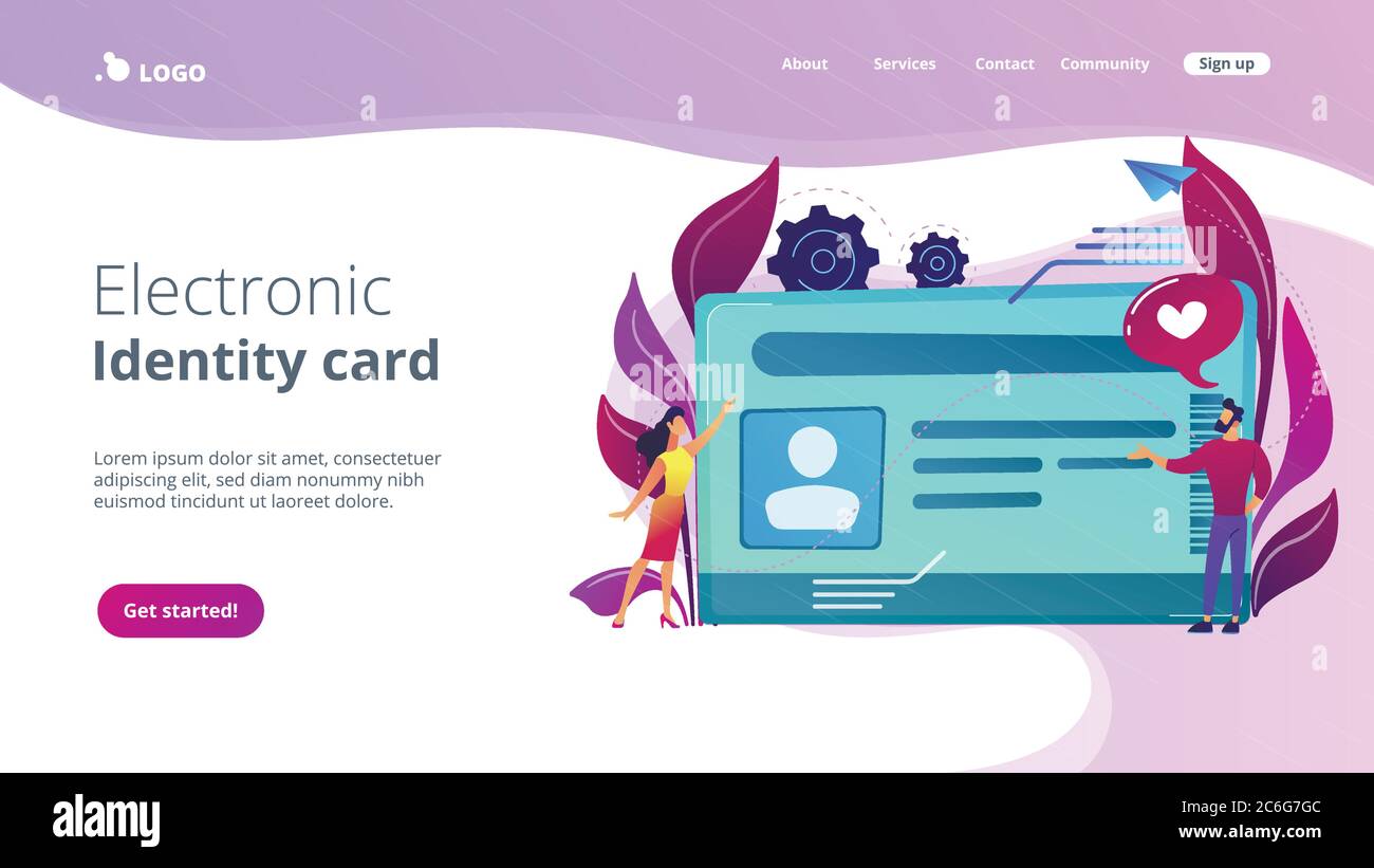Smart ID cardconcept landing page Stock Vector Image & Art - Alamy