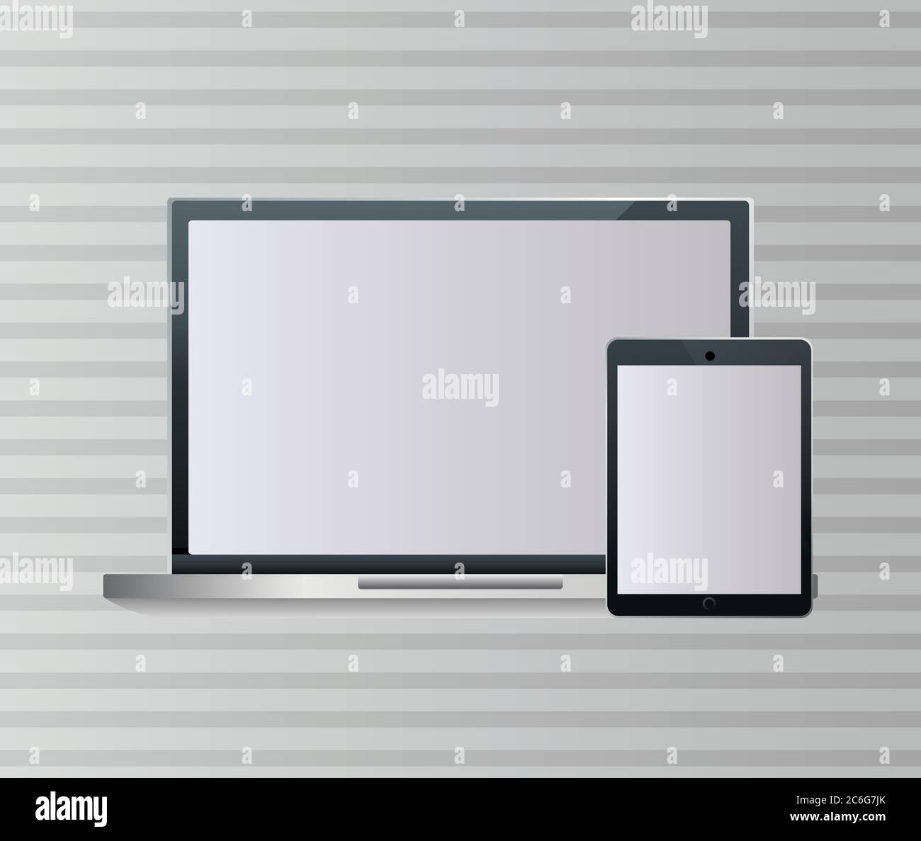 smartphone and laptop devices technology digital vector illustration ...