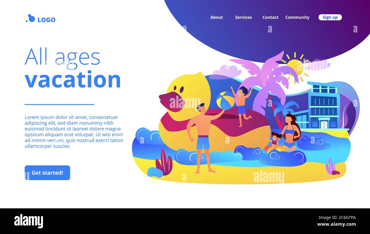 Landing page template recreation Stock Vector Images - Alamy