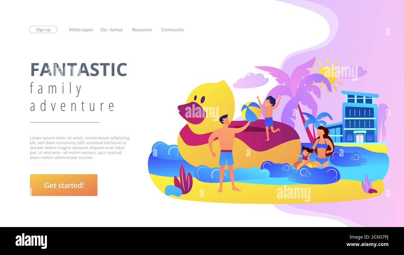 Landing page template recreation Stock Vector Images - Alamy