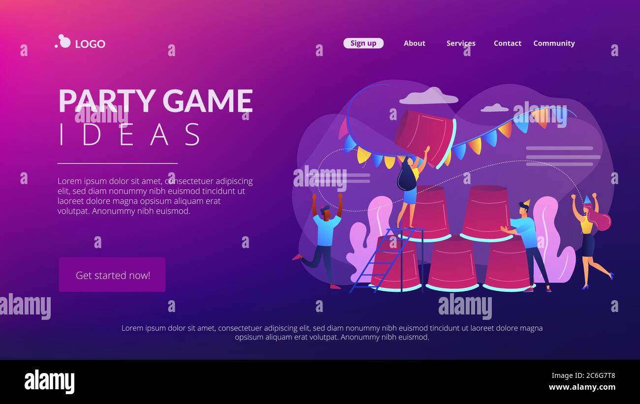 Party game concept landing page Stock Vector Image & Art - Alamy