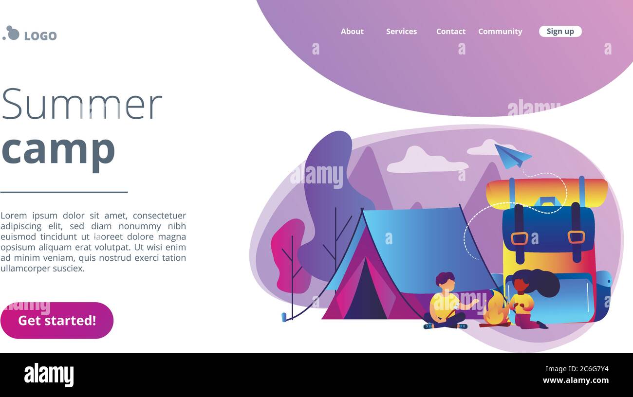 Summer camp concept landing page Stock Vector Image & Art - Alamy