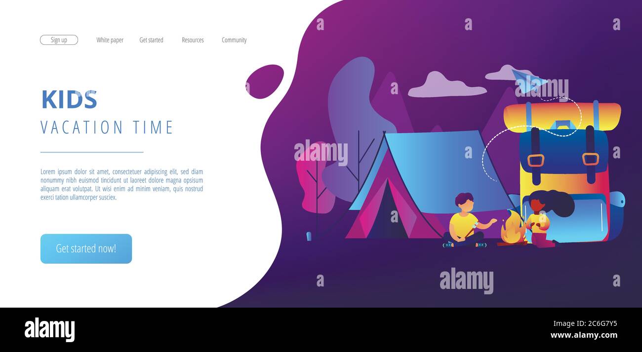 Summer camp concept landing page Stock Vector Image & Art - Alamy