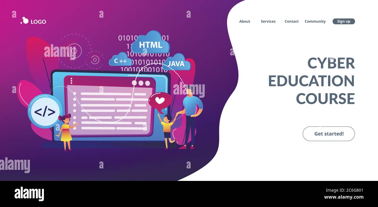 Computer programming camp concept landing page Stock Vector Image & Art ... Computer programming camp concept landing page Stock Vector Image & Art ...