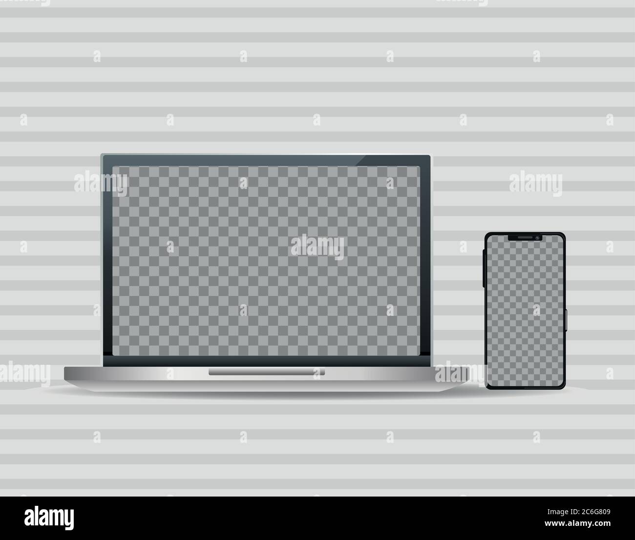 smartphone and laptop devices technology digital vector illustration ...