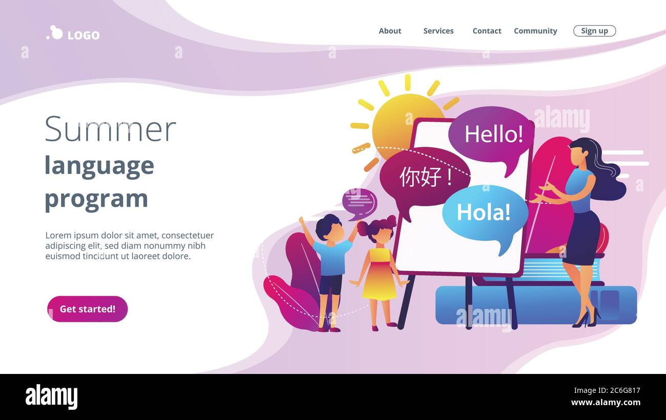 Computer programming camp concept landing page Stock Vector Image & Art ...