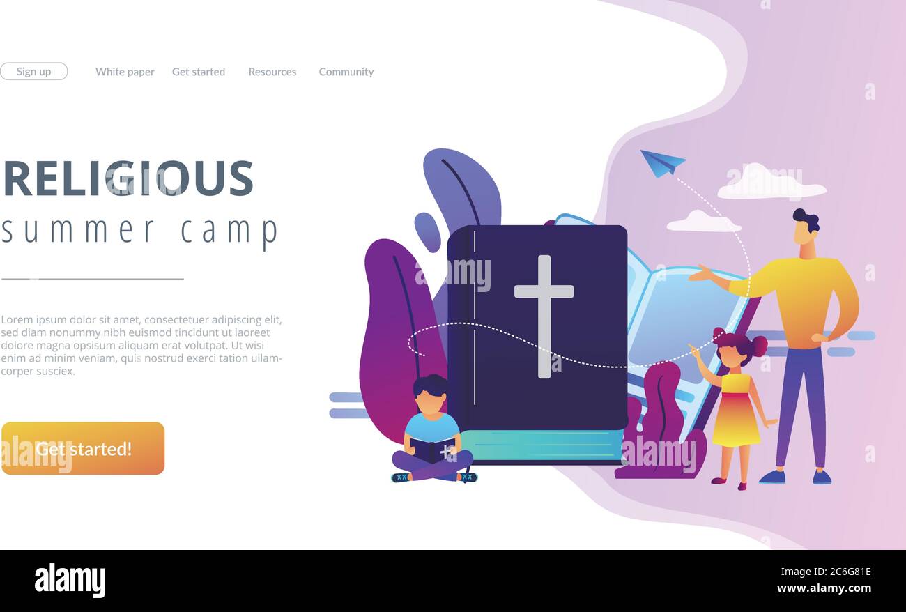 Religious summer camp concept landing page Stock Vector Image & Art - Alamy
