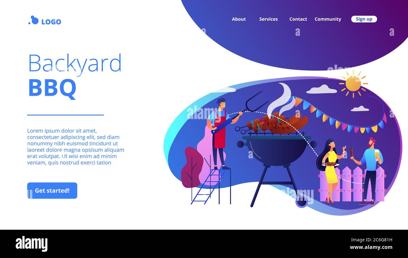 Backyard birthday party Stock Vector Images - Alamy