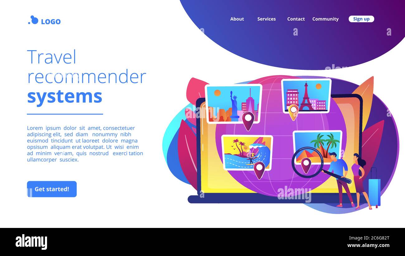 Smart tourism system concept landing page Stock Vector Image & Art - Alamy
