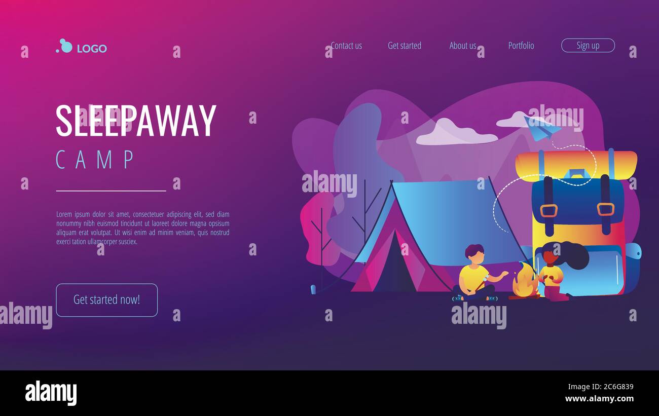 Summer camp concept landing page Stock Vector Image & Art - Alamy