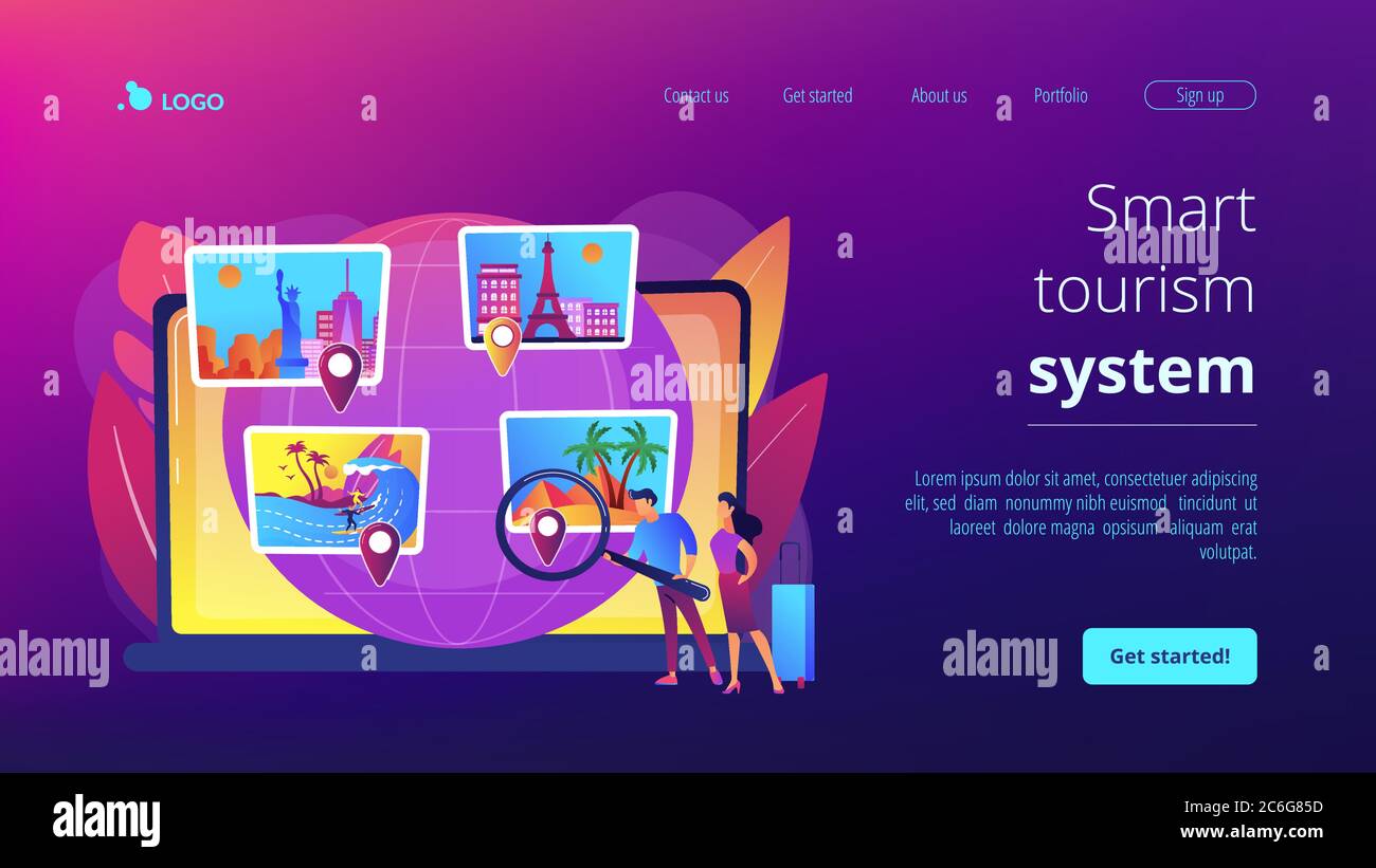 Smart tourism system concept landing page Stock Vector Image & Art - Alamy