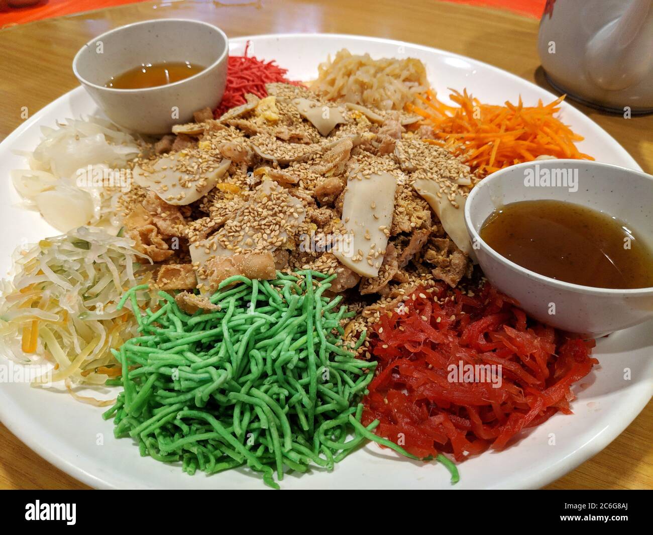 Yusheng dish during Chinese New Year, traditional practice in Malaysia ...