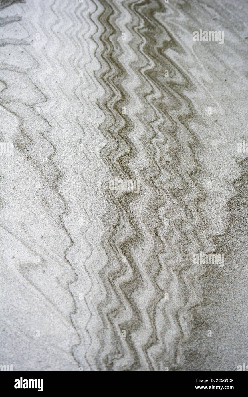 Wave pattern in the sand, sandy beach, Sandfly Bay, Otago, South Island ...