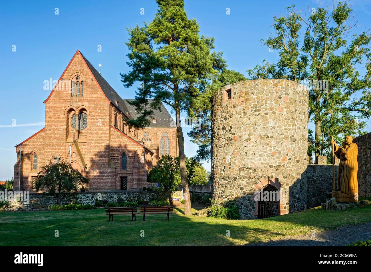 Neo-Gothic collegiate church of St. John the Baptist, keep of the ...