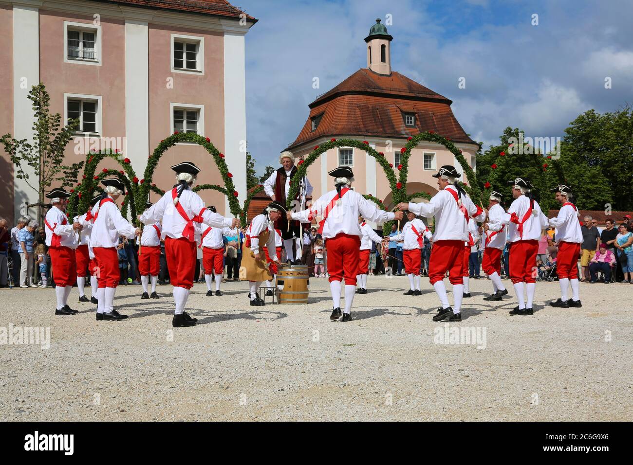 Ulmer Binder Dance in the monastery courtyard in Wiblingen, tradition ...