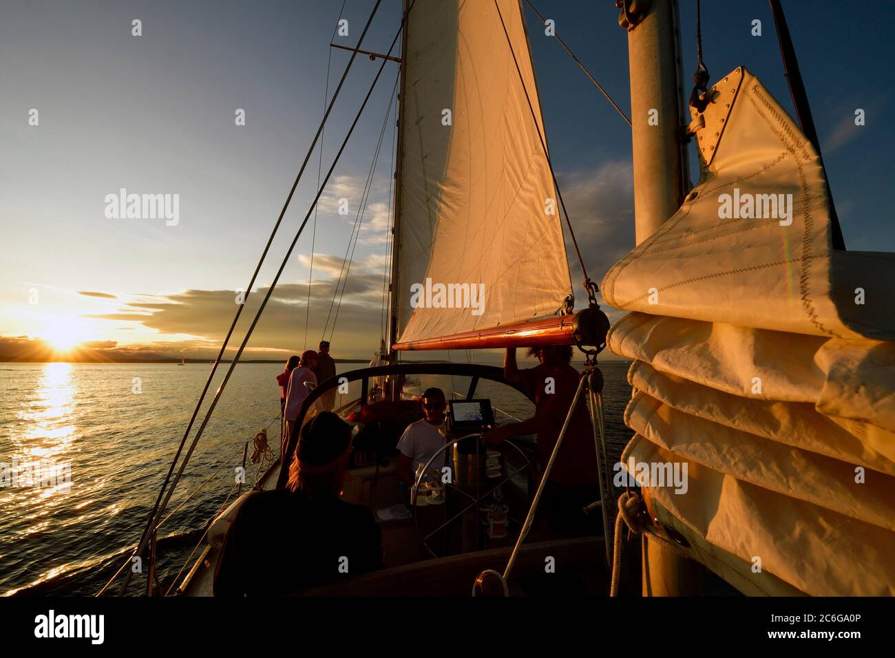 Sailing in Elliot Bay off Seattle, Washington, United States of America ...