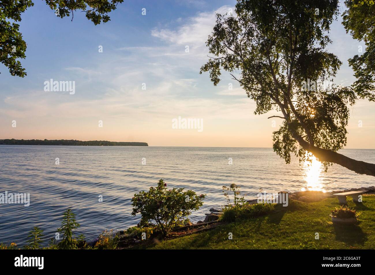 Sunset Over Lake Michigan Stock Photo - Alamy