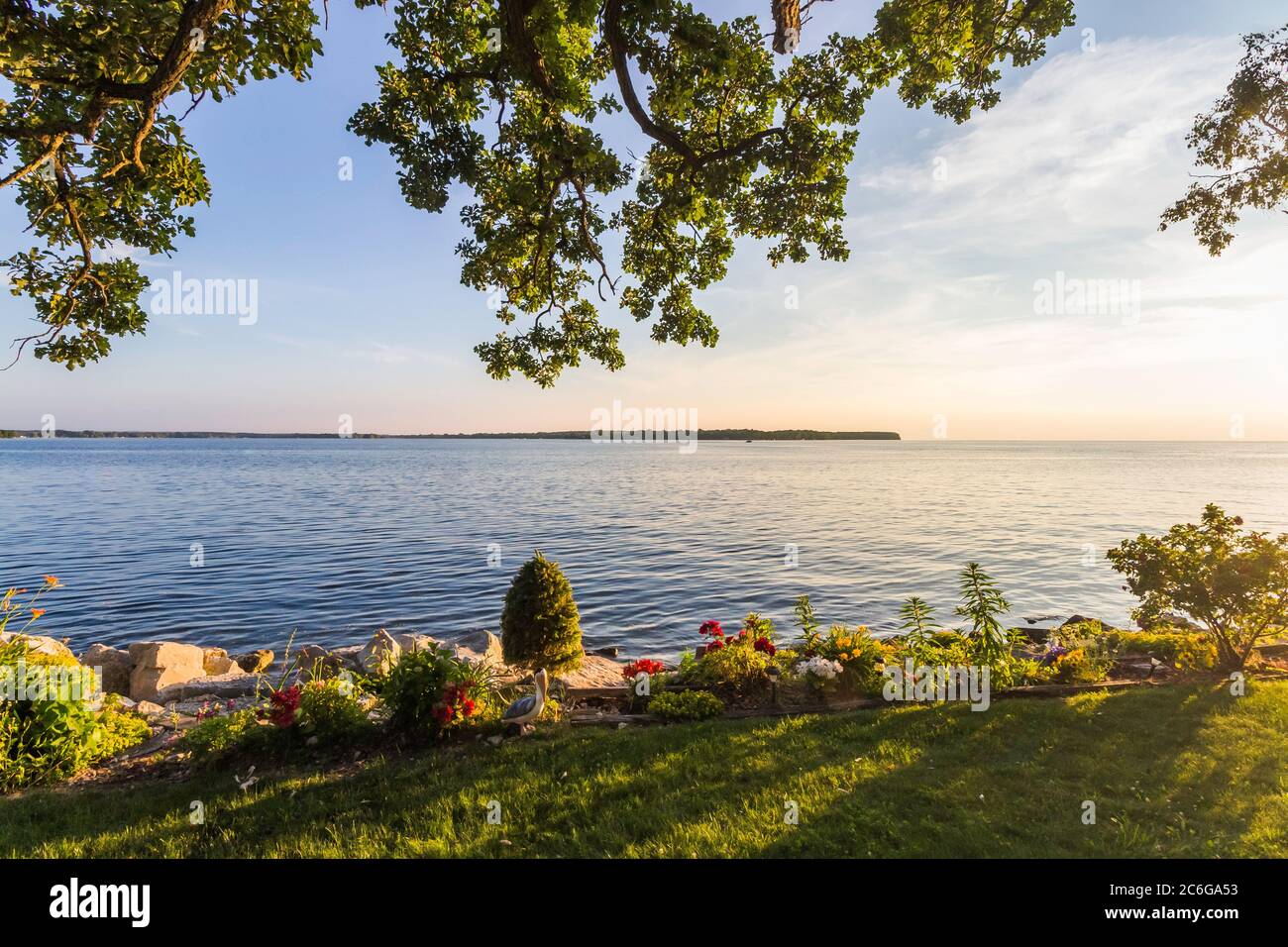 Sunset Over Lake Michigan Stock Photo - Alamy