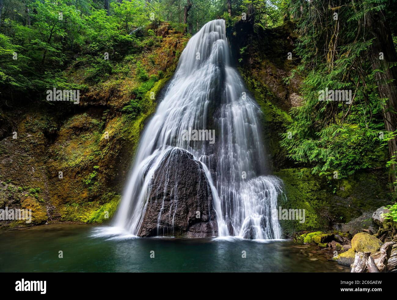 Yakso Falls is a 70-foot waterfall on Little River, in the Cascade ...