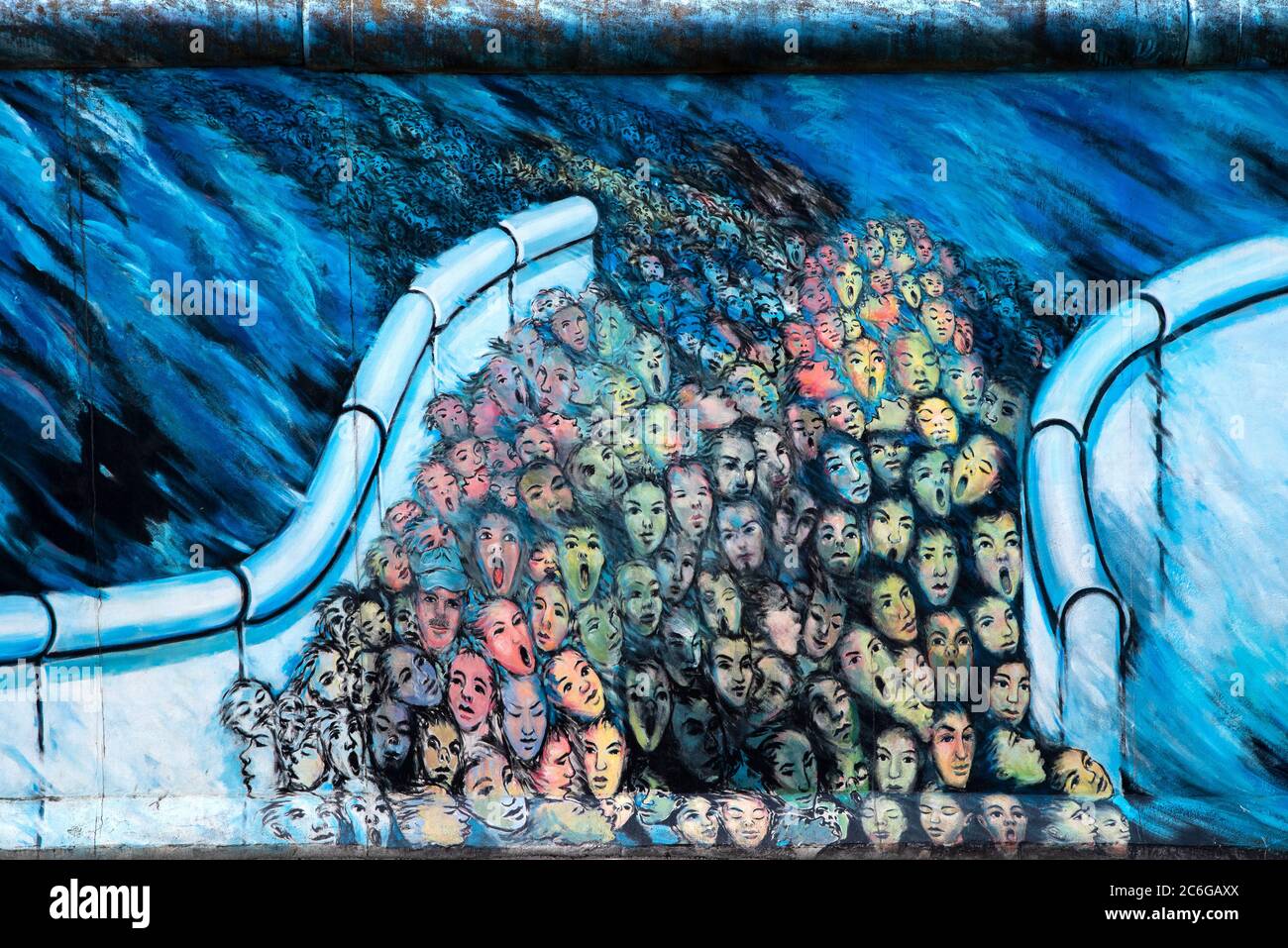 Berlin, Germany, 06/14/2020: Berlin Wall painting by Kani Alavi.In 1990 ...