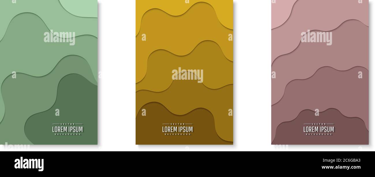 Cover design. Set of background paper cut style design modern for cover ...