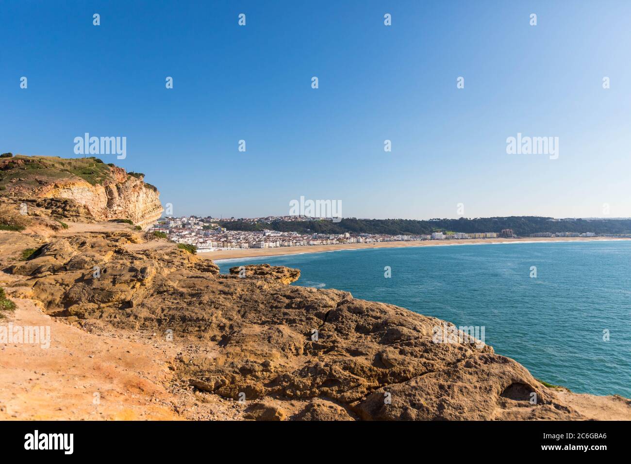View of the town of Cascais, Portugal and the Atlantic ocean Stock ...
