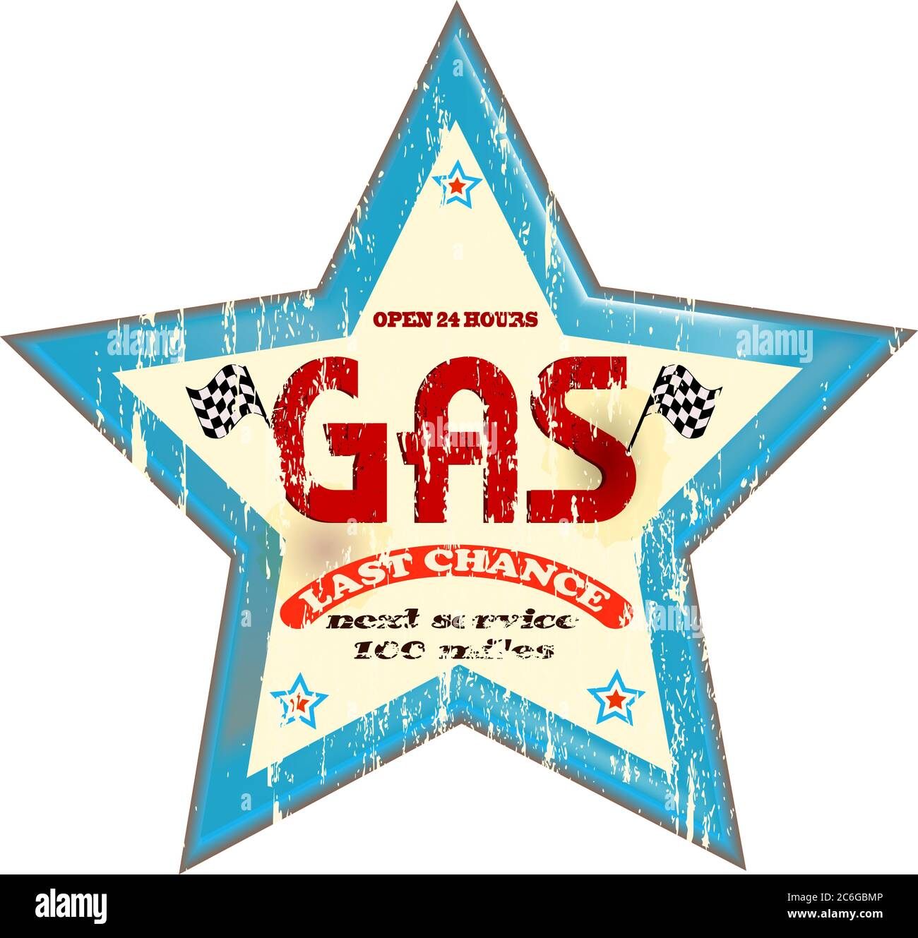 vintage route 66 gas sation sign, retro style vector illustration ...