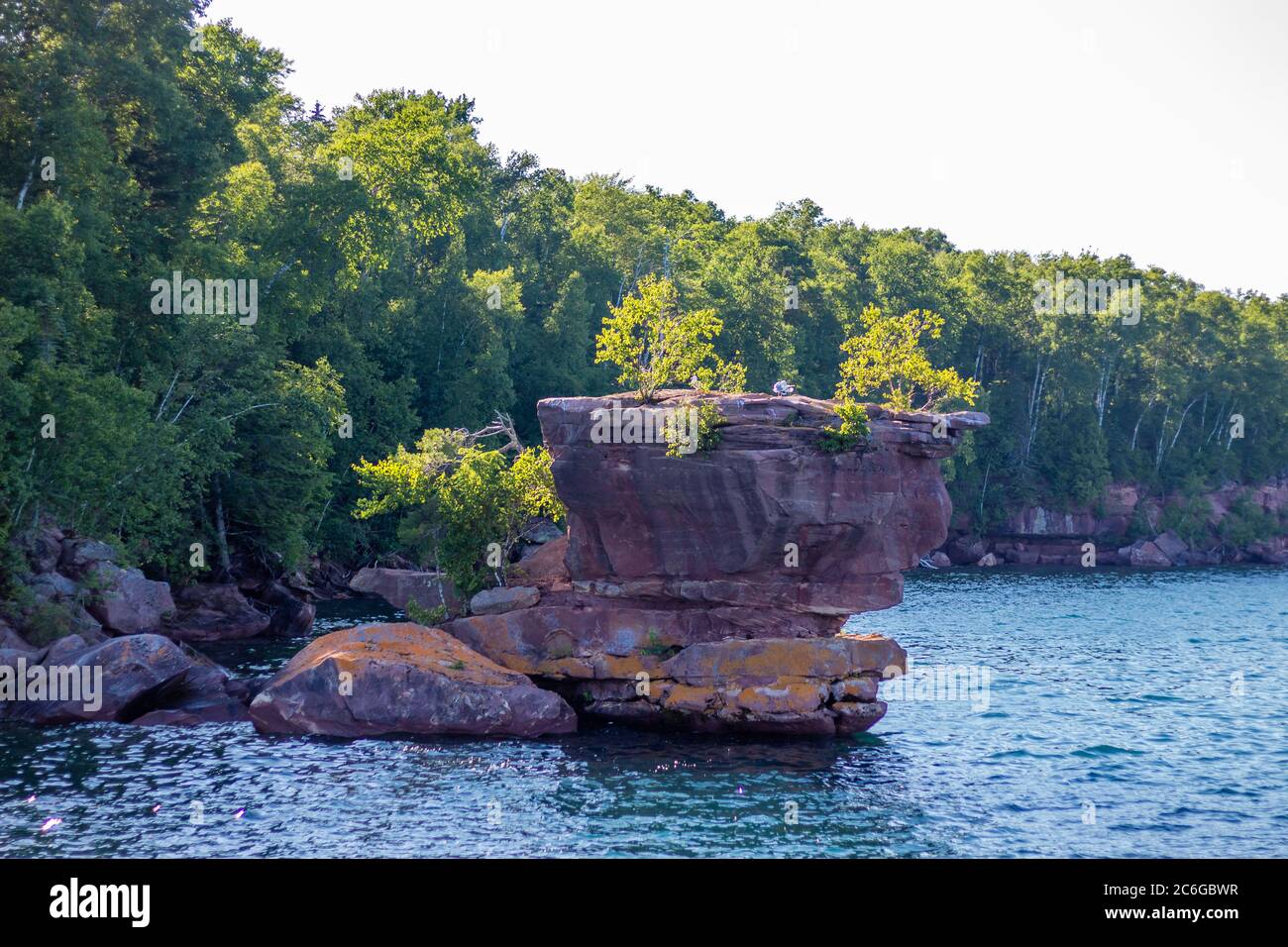 Rocky Shores of the Apostle Islands National Lakeshore in Lake Superior ...