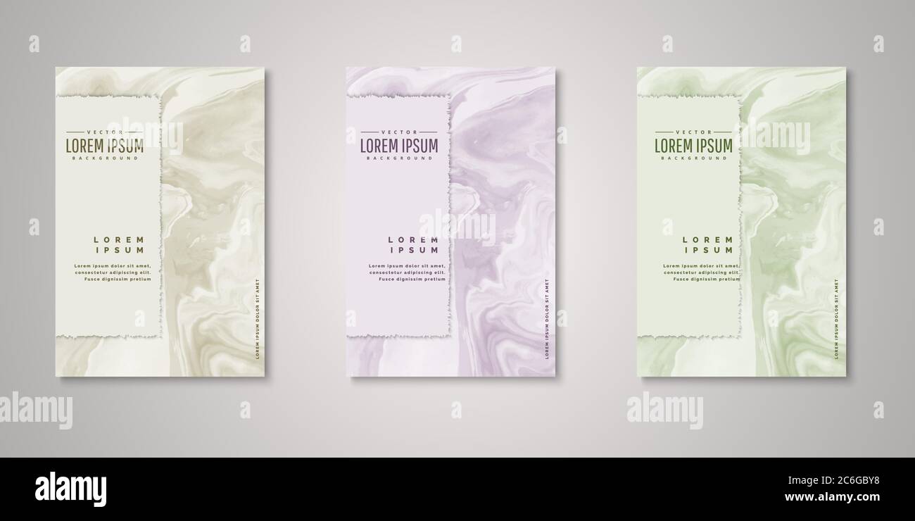 Cover design.Set of background with watercolor.Paper cut style design ...