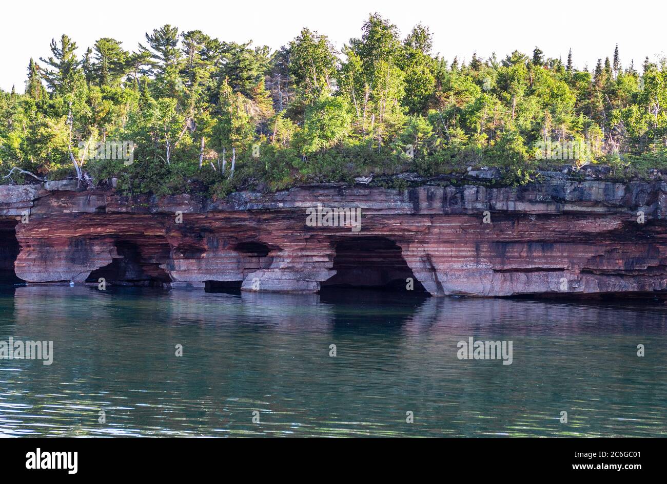 Beautiful Rock Formations and Sea Caves in the Apostle Islands National ...