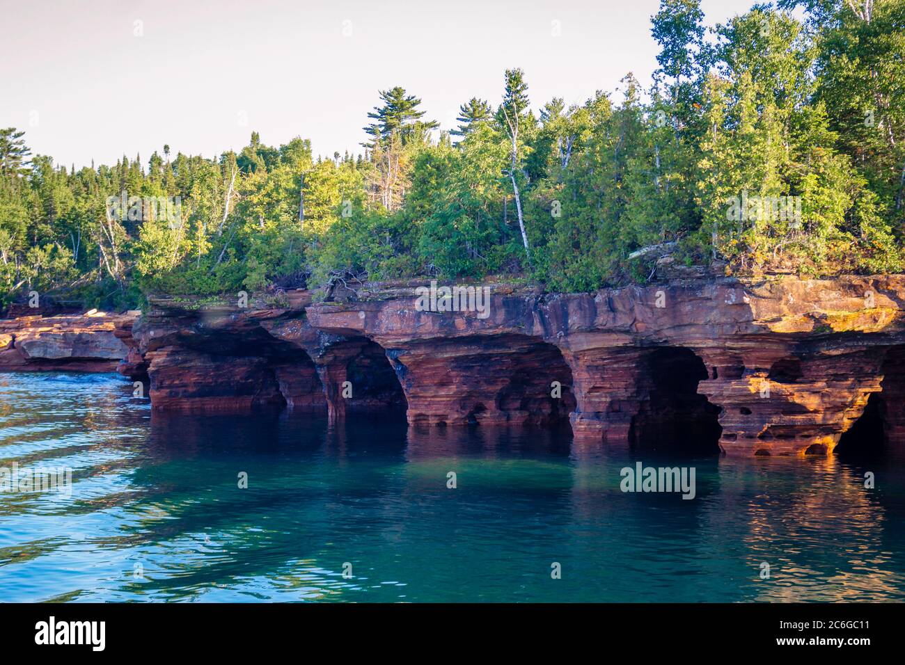 Beautiful Rock Formations and Sea Caves in the Apostle Islands National ...