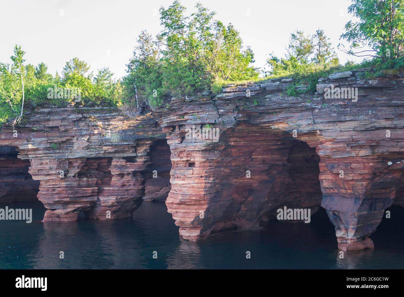 Beautiful Rock Formations and Sea Caves in the Apostle Islands National ...