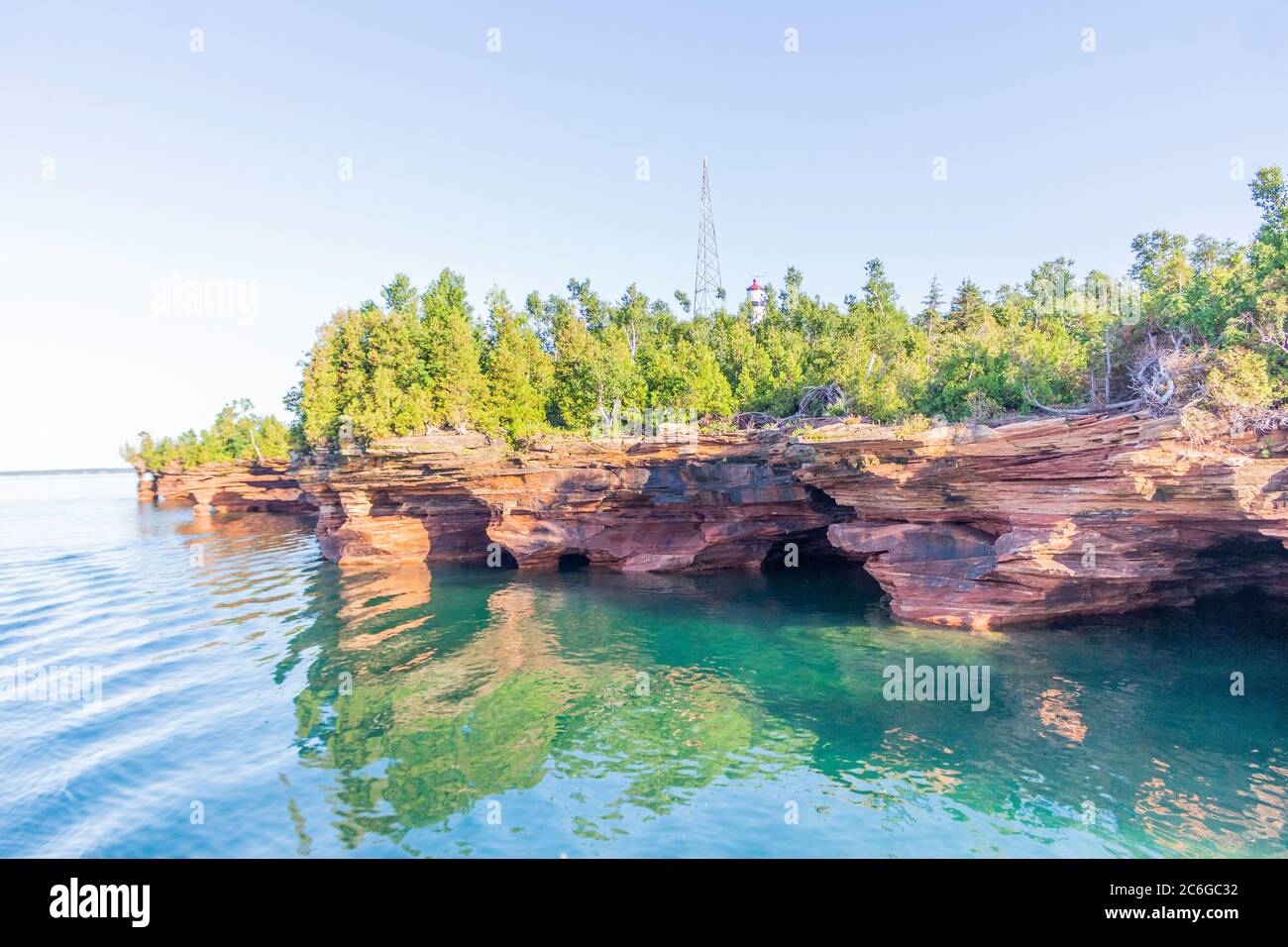 Beautiful Rock Formations and Sea Caves in the Apostle Islands National ...