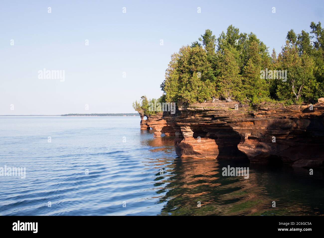 Beautiful Rock Formations and Sea Caves in the Apostle Islands National ...