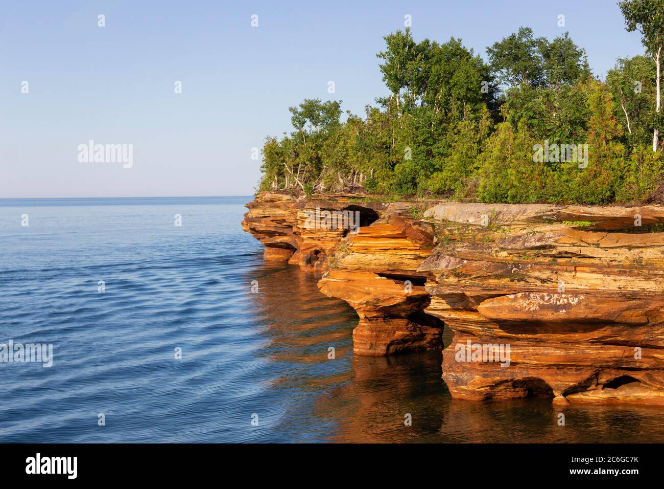 Beautiful Rock Formations and Sea Caves in the Apostle Islands National ...