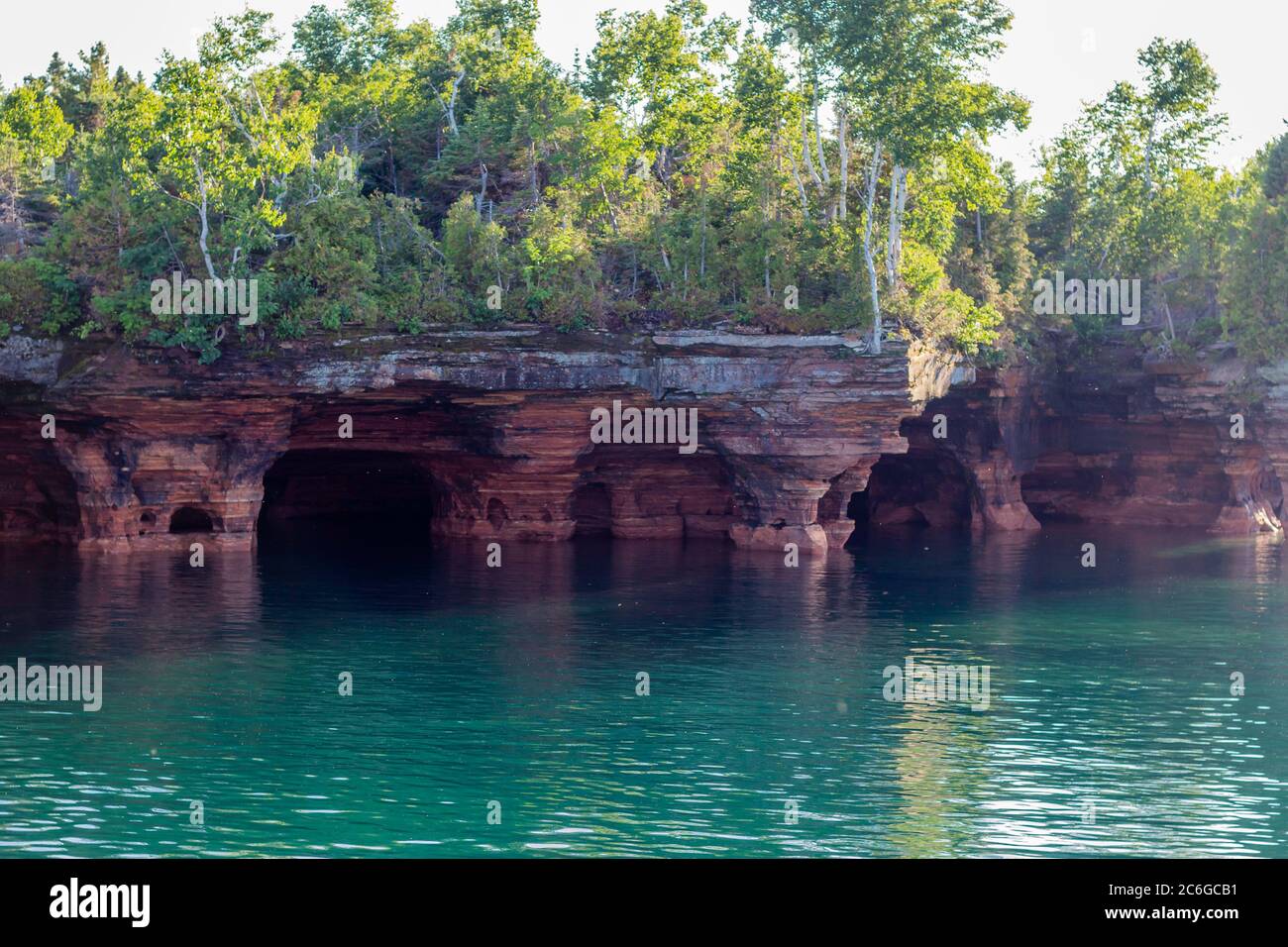 Beautiful Rock Formations and Sea Caves in the Apostle Islands National ...