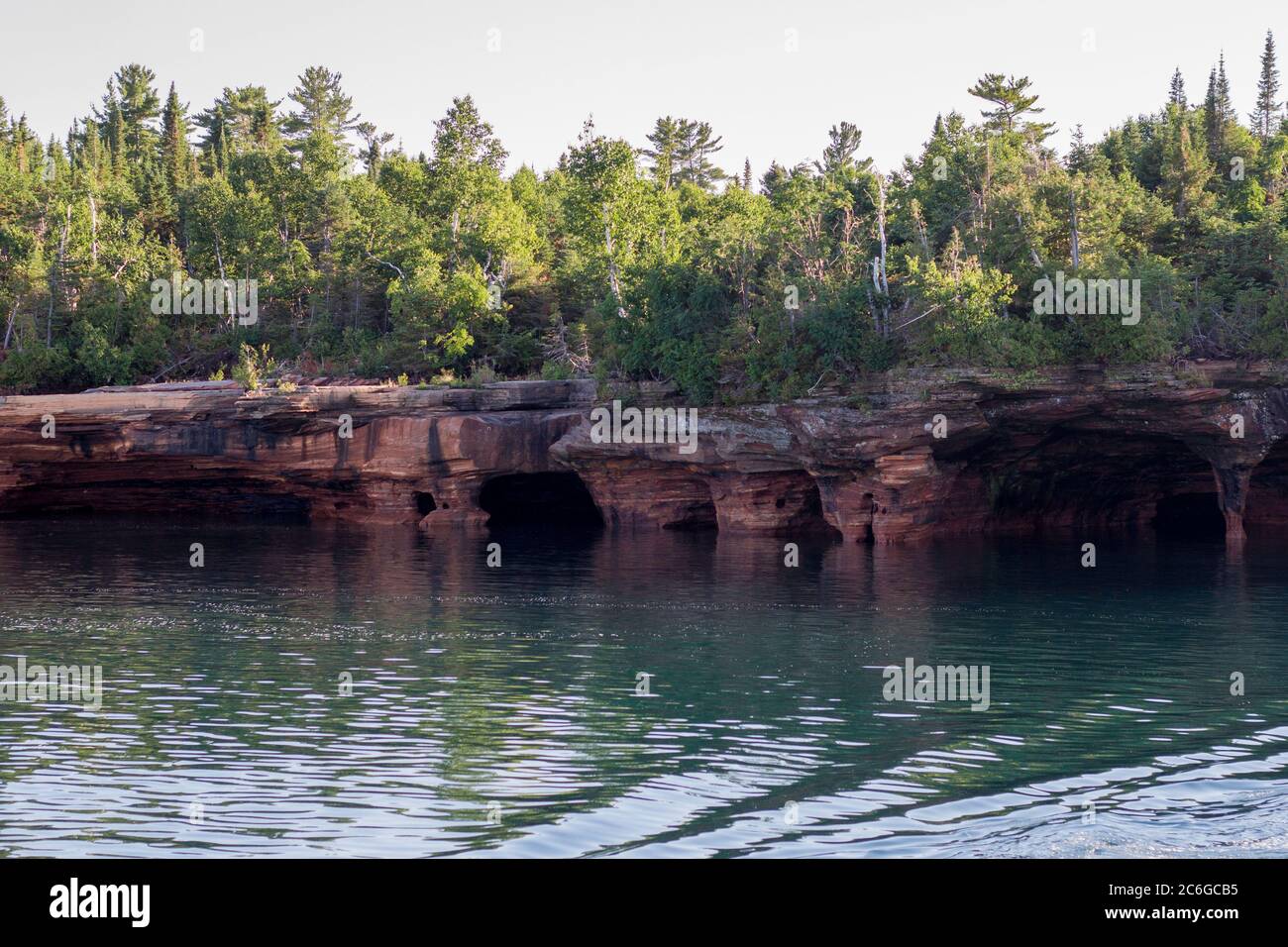 Beautiful Rock Formations and Sea Caves in the Apostle Islands National ...