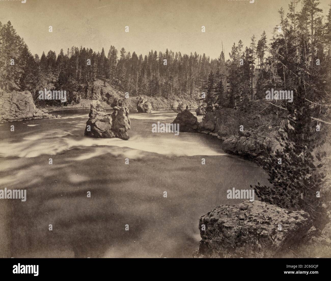 Yellowstone River, above the falls - W.H. Jackson, photo. Photograph ...