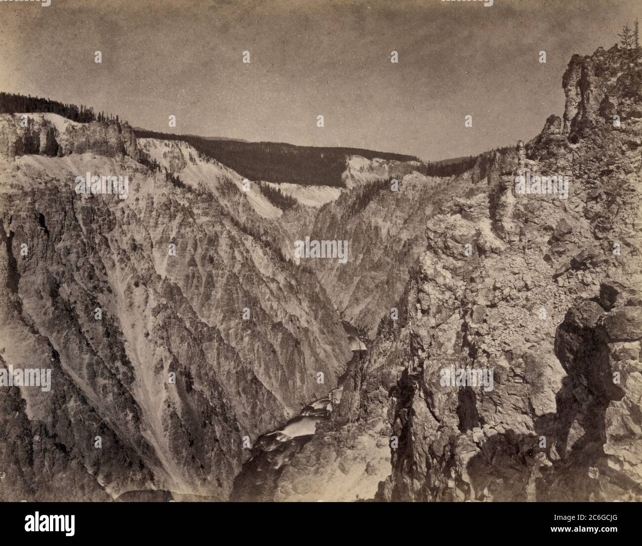 Grand Canyon of the Yellowstone River - William H Jackson, 1871 Stock ...