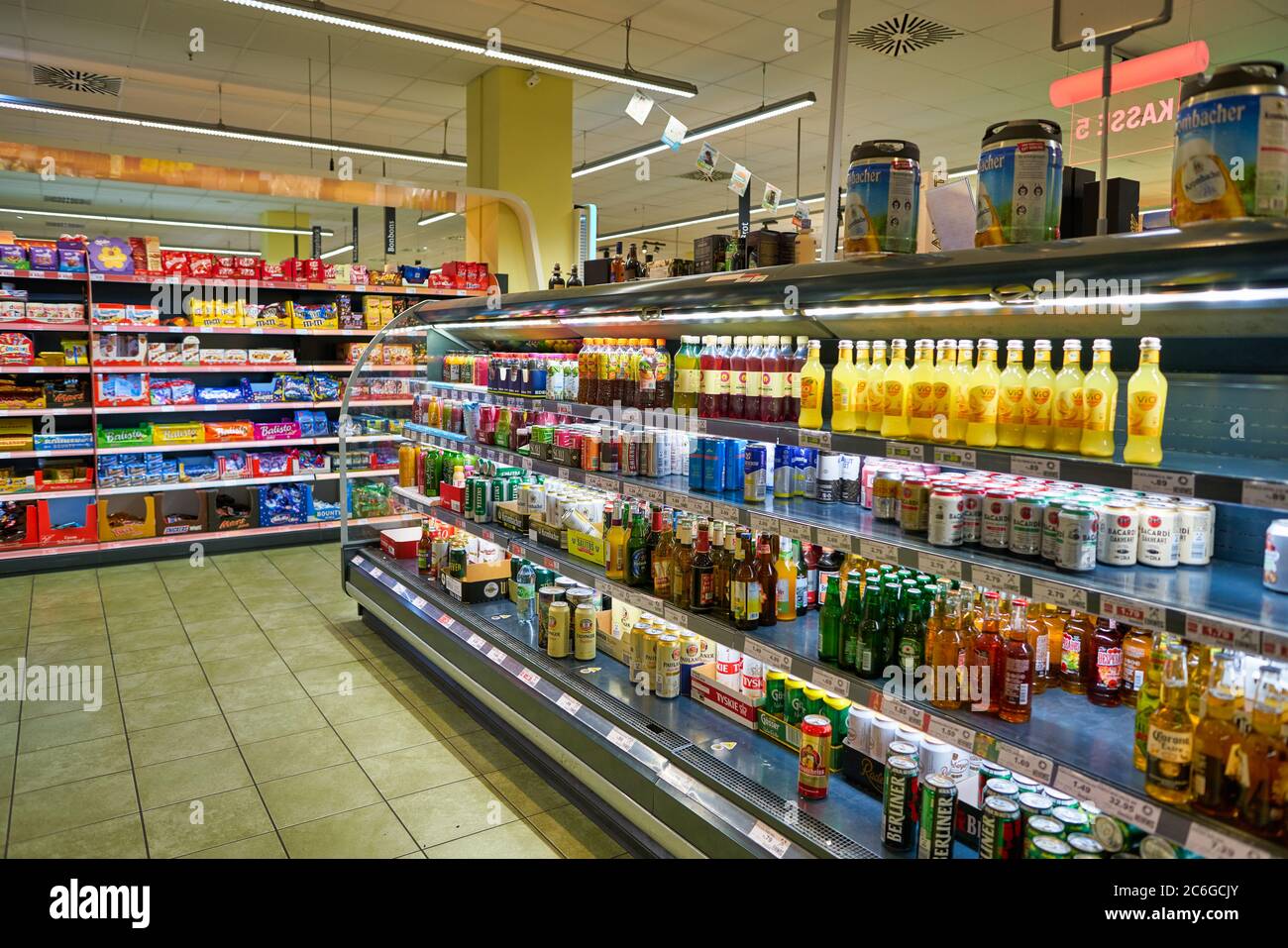 BERLIN, GERMANY - CIRCA SEPTEMBER, 2019: interior shot of Edeka ...