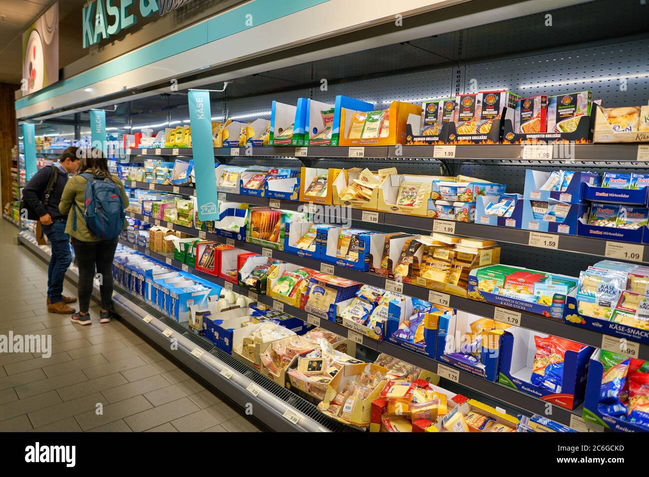 BERLIN, GERMANY - CIRCA SEPTEMBER, 2019: interior shot of Aldi ...