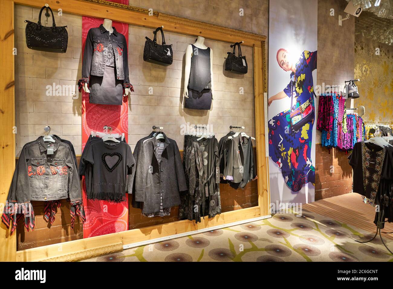 BERLIN, GERMANY - CIRCA SEPTEMBER, 2019: interior shot of a Desigual ...