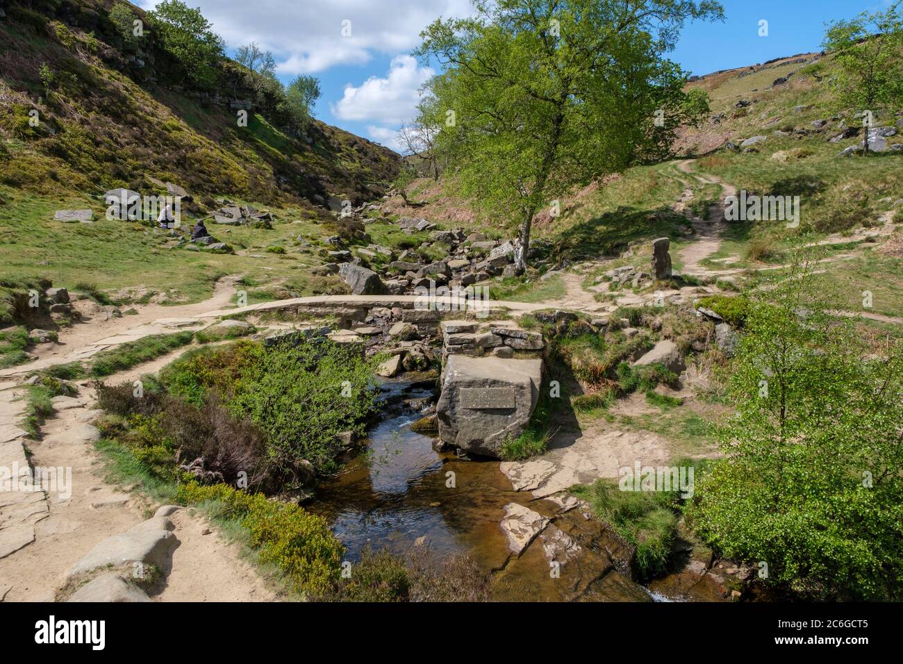 Bronte Bridge on The Bronte way on Haworth Moor, Bronte Country ...